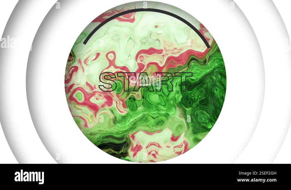 Animation of the word start in black letters over swirling green and ...