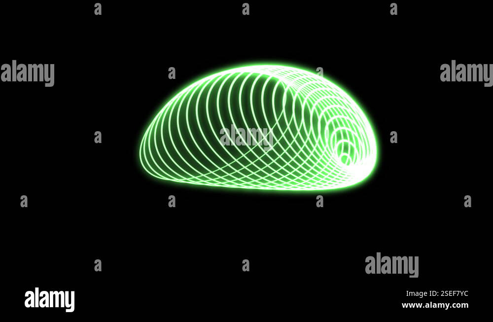 3D Streamline Spirograph Object Green VJ Loop 02 Animation Background ...
