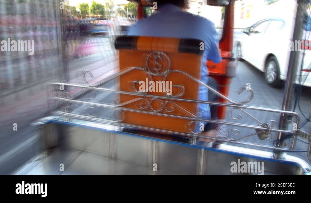 High speed Tuk Tuk driving on street in Bangkok, Thailand Stock Video ...