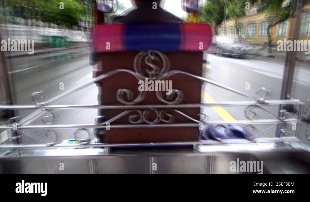 High speed Tuk Tuk driving on street in Bangkok, Thailand Stock Video ...