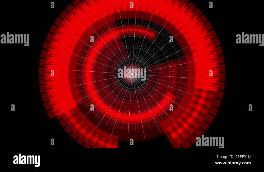 HUD Arc Audio Equalizer Radial Grids Red VJ Loop Animation 03 Stock ...