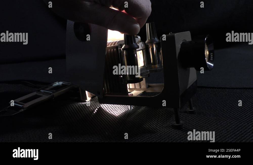 Old stylish 70s slide projector Stock Video Footage - Alamy