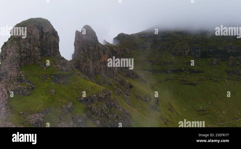 Aerial view of the clouds in the spectacular Drakensberg mountains ...
