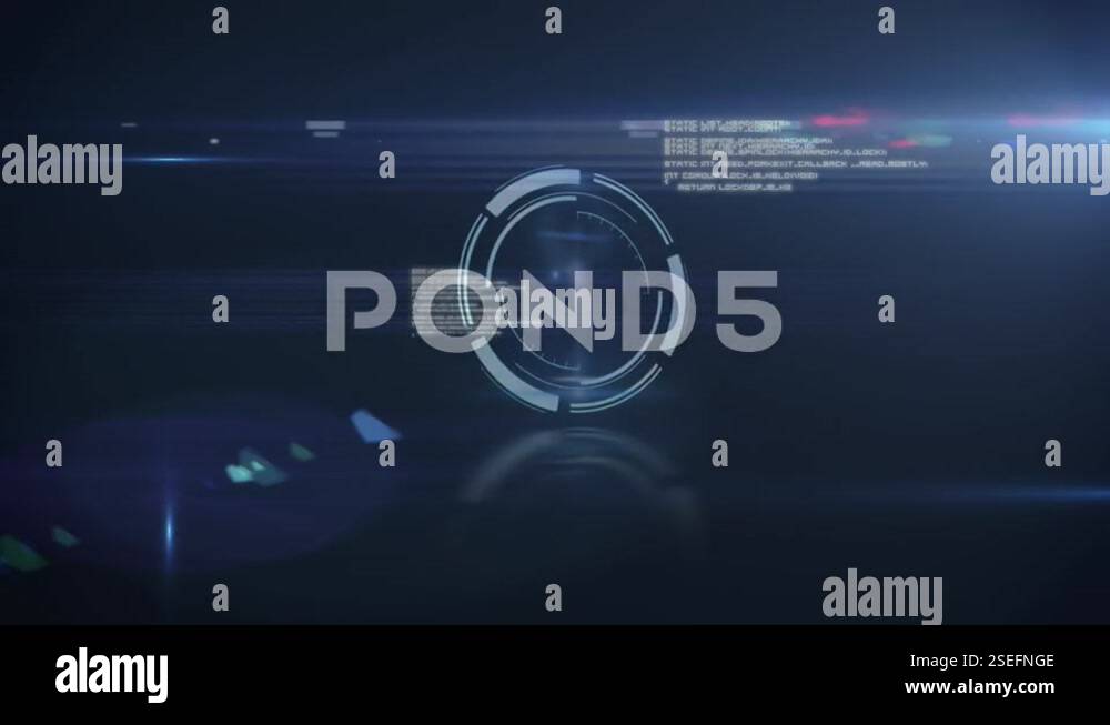 Animation of rotating circular safe lock with moving lights and data ...