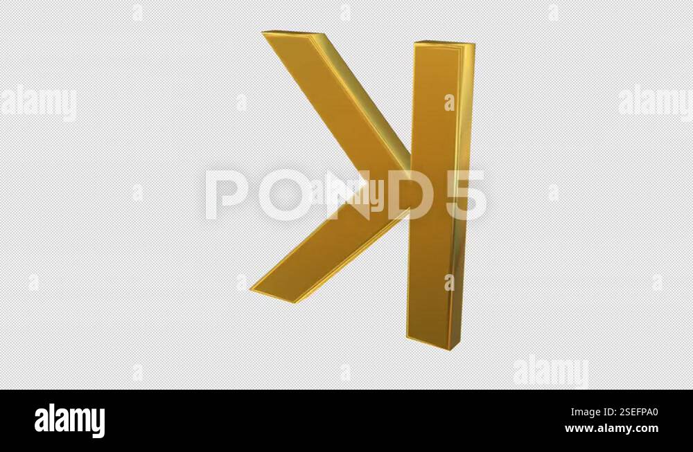 Animated spinning gold letter K Stock Video Footage - Alamy