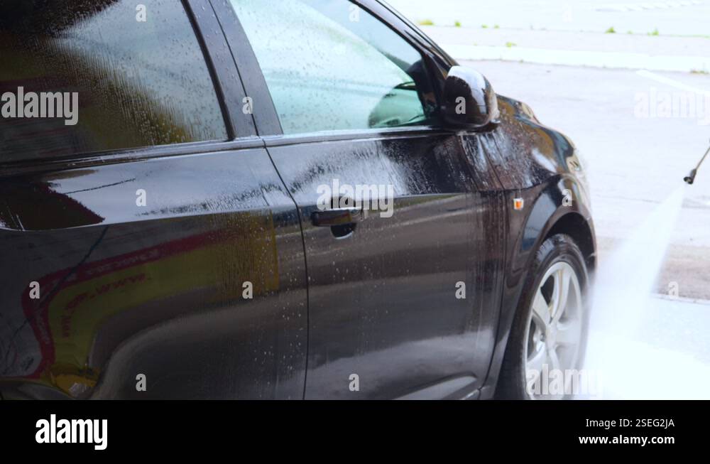 Car washing Cleaning using high pressure water Contactless self-service ...