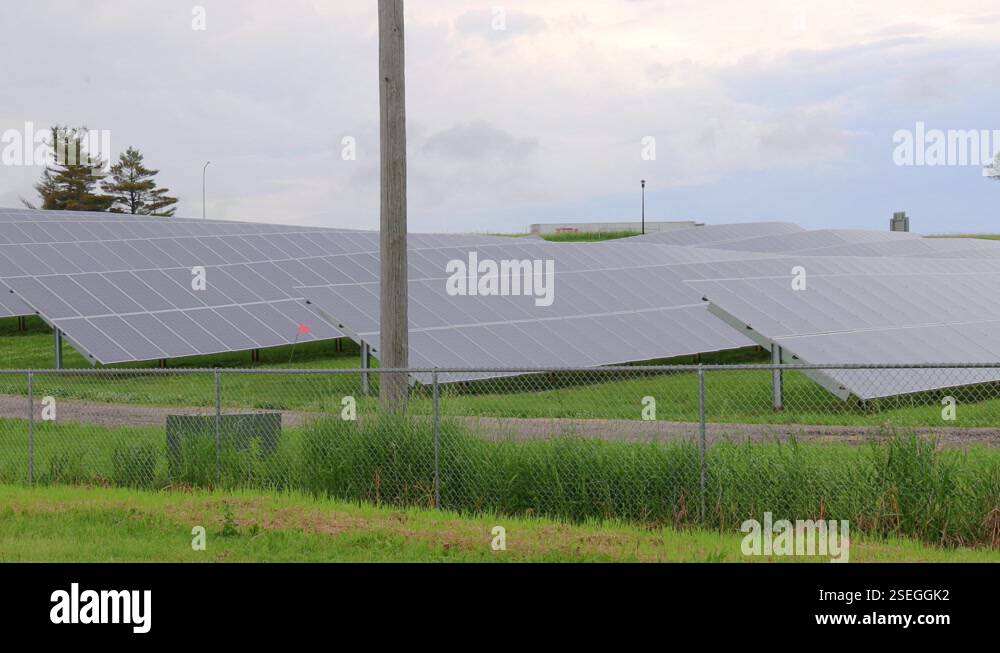 Pan of solar panels providing electrical needs for a small Midwest ...