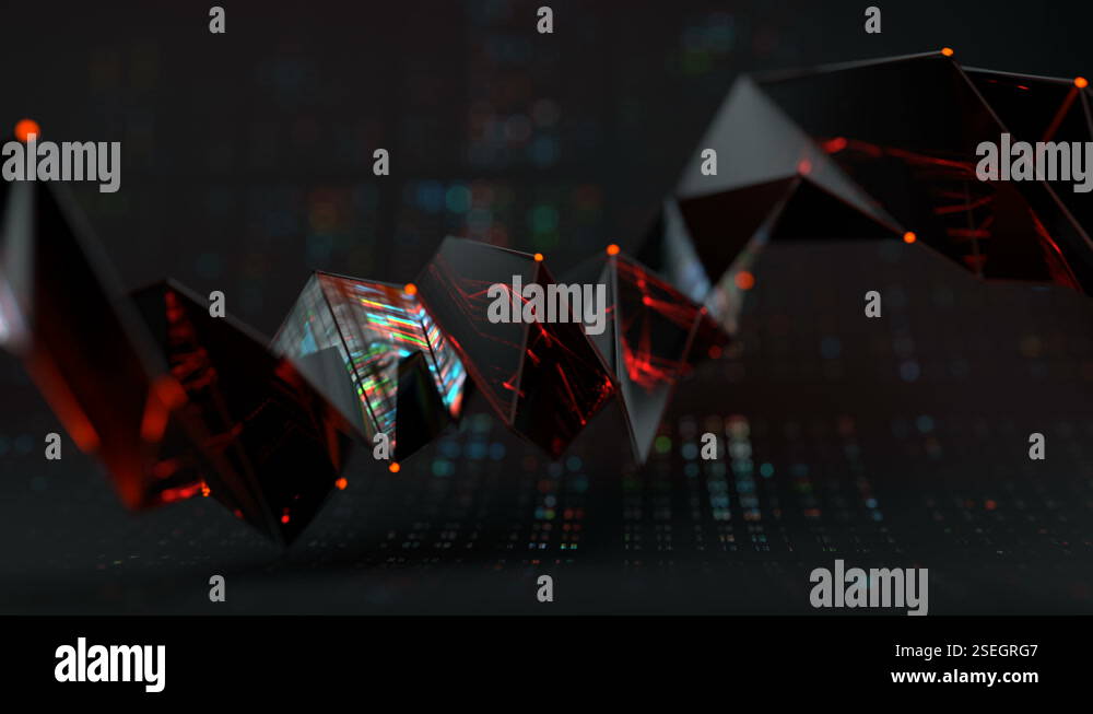 Futuristic faceted shape seamless loop 3D render animation Stock Video Footage - Alamy