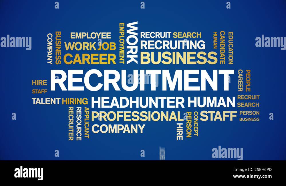 Recruitment animated word cloud,design animation typography seamless ...