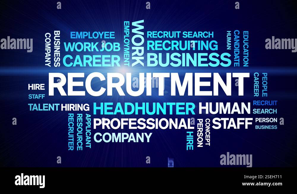 Recruitment animated word cloud,design animation typography seamless ...