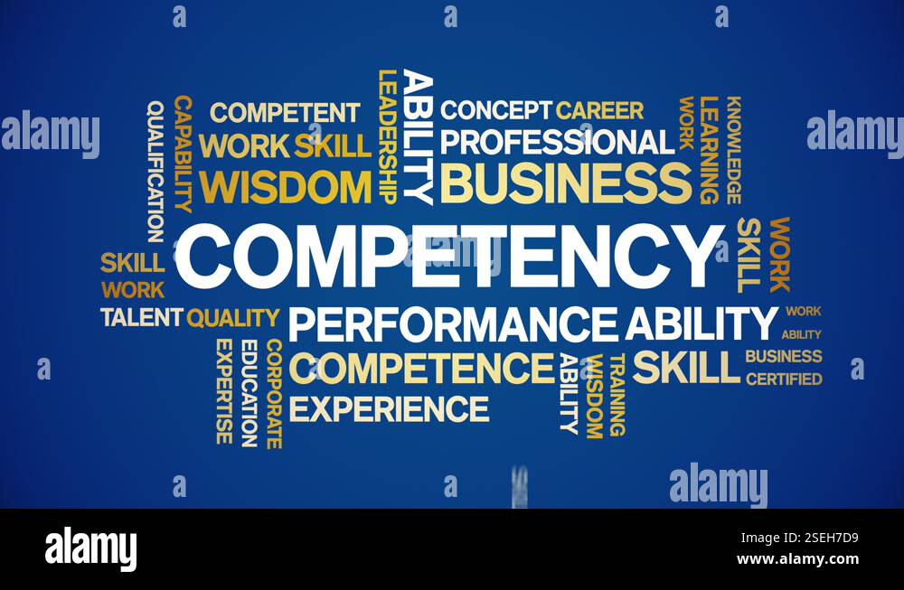 Competency animated word cloud,design animation typography seamless ...
