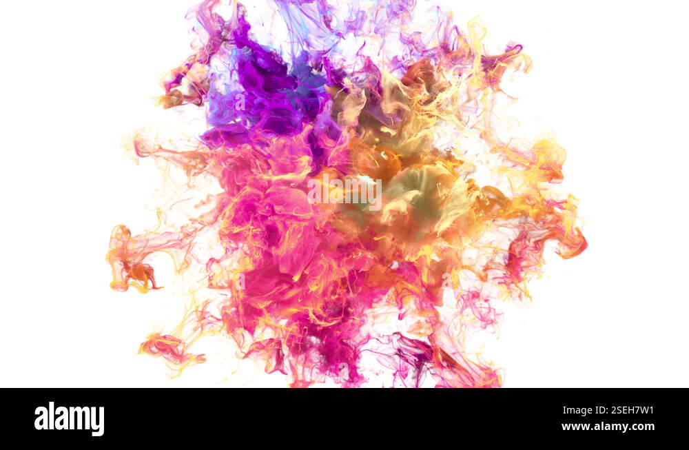 Color burst colorful smoke powder shockwave explosion fluid ink ...
