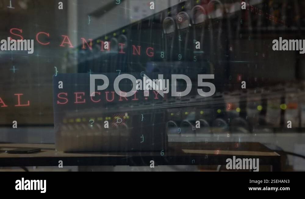 Animation of cyber attack warning over woman with computer server Stock Video Footage - Alamy