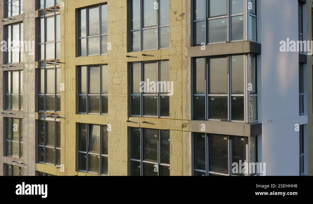 Facade of a multi-storey cast-in-place concrete residential apartment ...