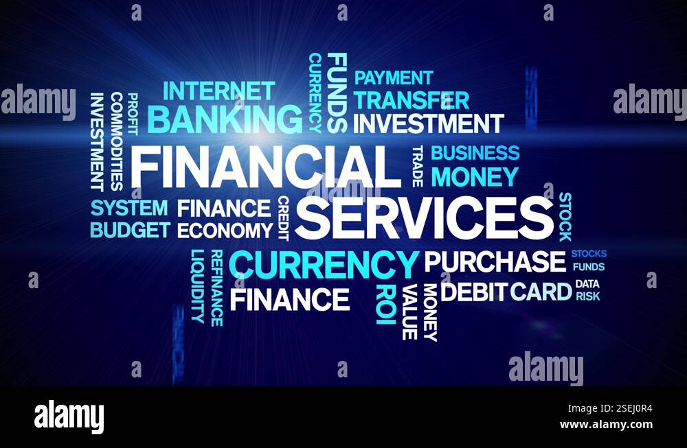 4k Financial Services Animated Tag Word Cloud,Text Animation seamless ...