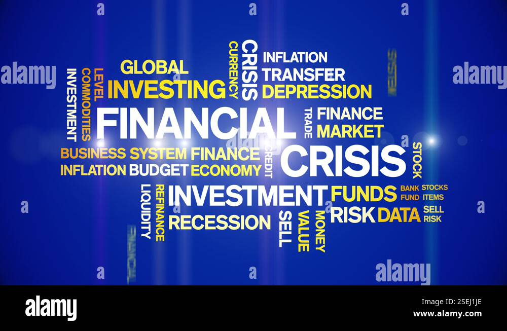 4k Financial Crisis Animated Tag Word Cloud,Text design Animation ...