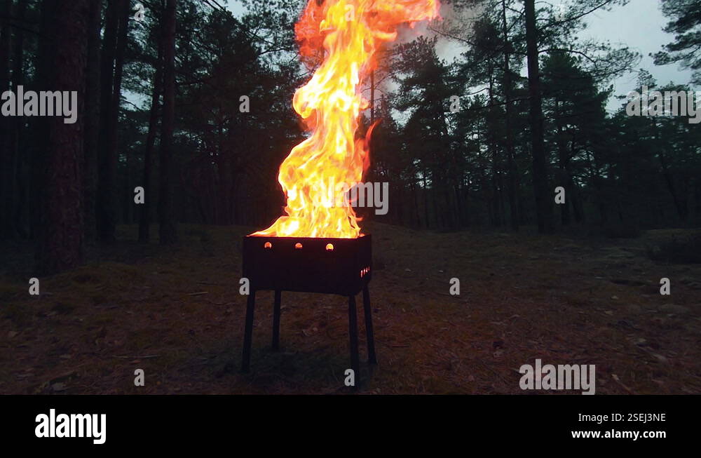 Burning Flame in the Brazier - Super Slow Motion Stock Video Footage ...
