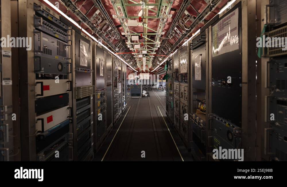 The cabin of the AIRBUS A350 aircraft for flight tests. The internal ...