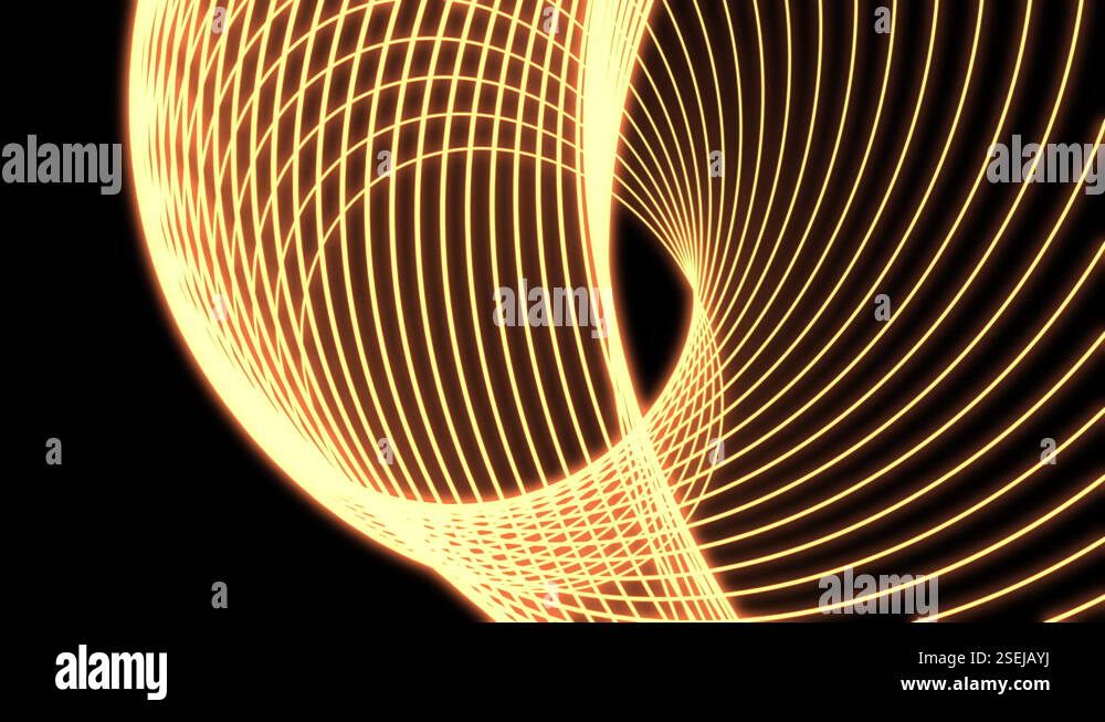 3D Streamline Spirograph Yellow Bold VJ Loop 03 Animation Background ...