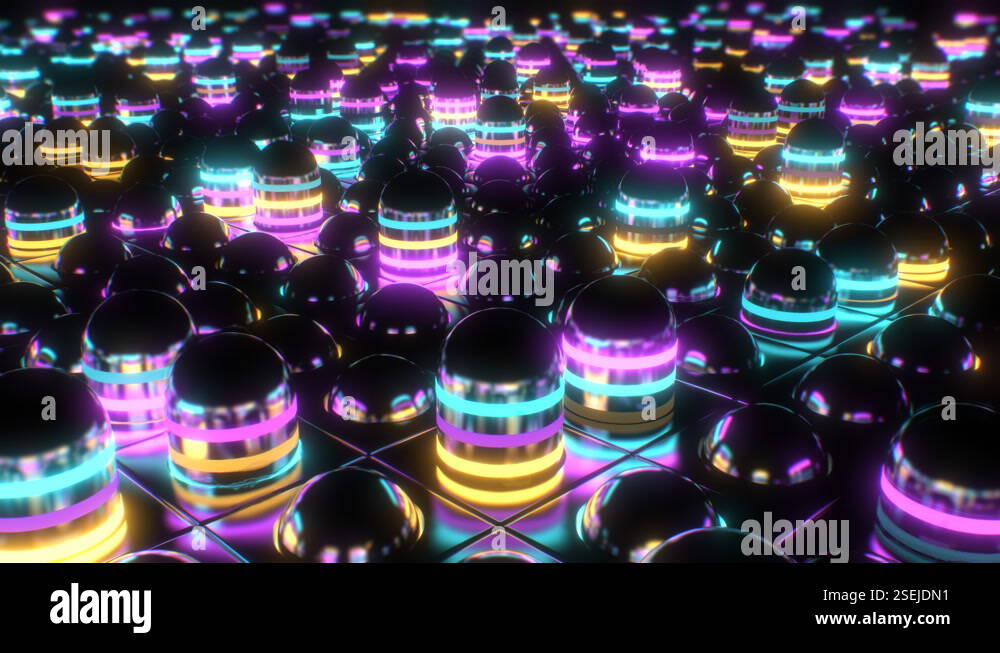Bright Fast Flashing Flickering Neon Abstract Grid Tube Array Pistons ...