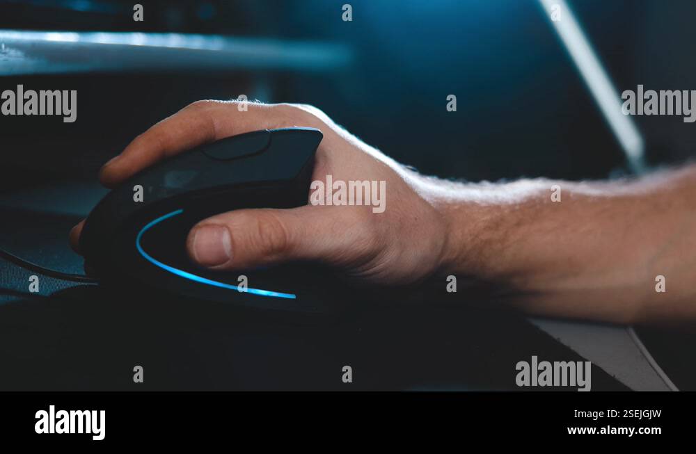 operation of a computer ergonomic vertical mouse with a joystick Stock ...