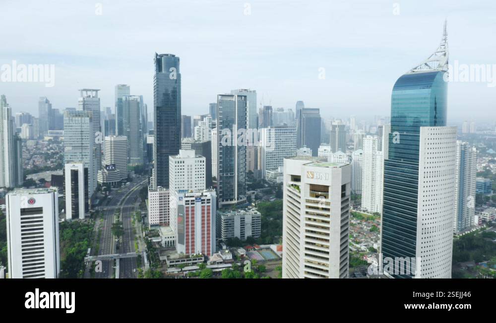 Jakarta city situation during activity restriction Stock Video Footage ...