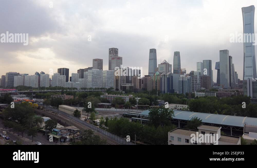Downtown Beijing central business district timelapse Stock Video Footage - Alamy