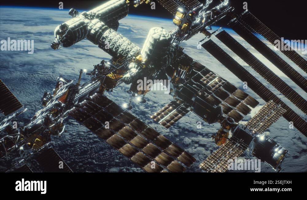 International Space Station. Elements of this image furnished by NASA ...
