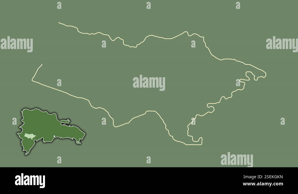 Bahoruco, Dominicana, extruded and isolated. Satellite Stock Video ...