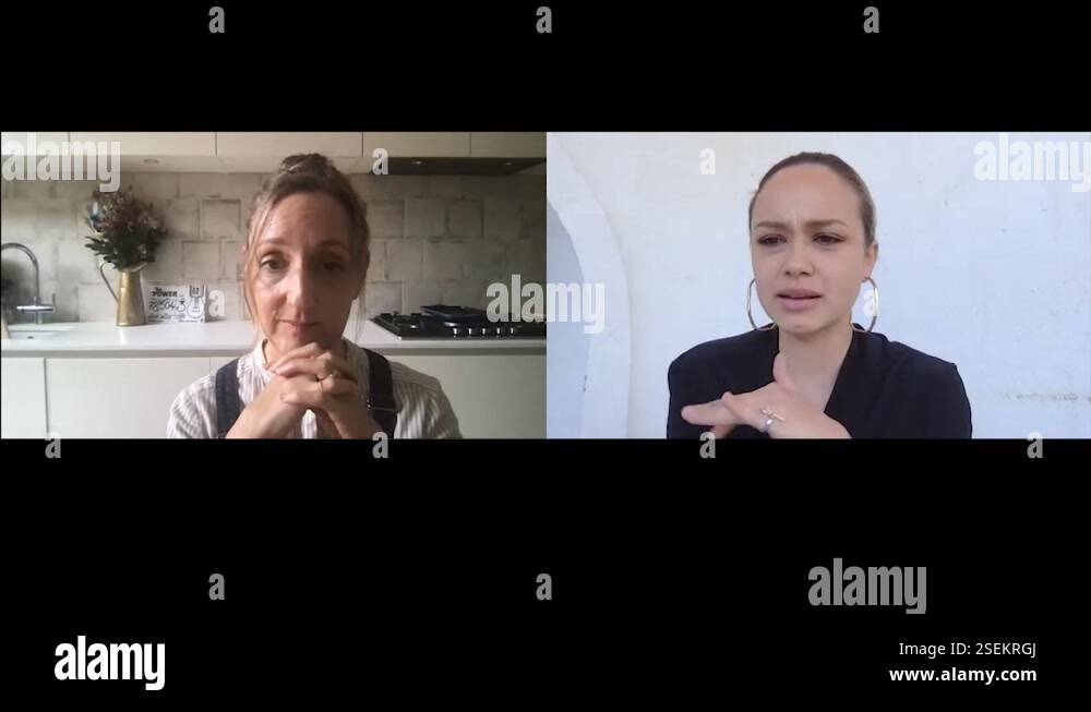 Rose Williams and Corinna Faith talk about new horror film 'The Power' - 2021 Stock Video ...