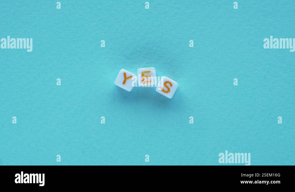 yes word positive answer text cubes letters blue Stock Video Footage ...