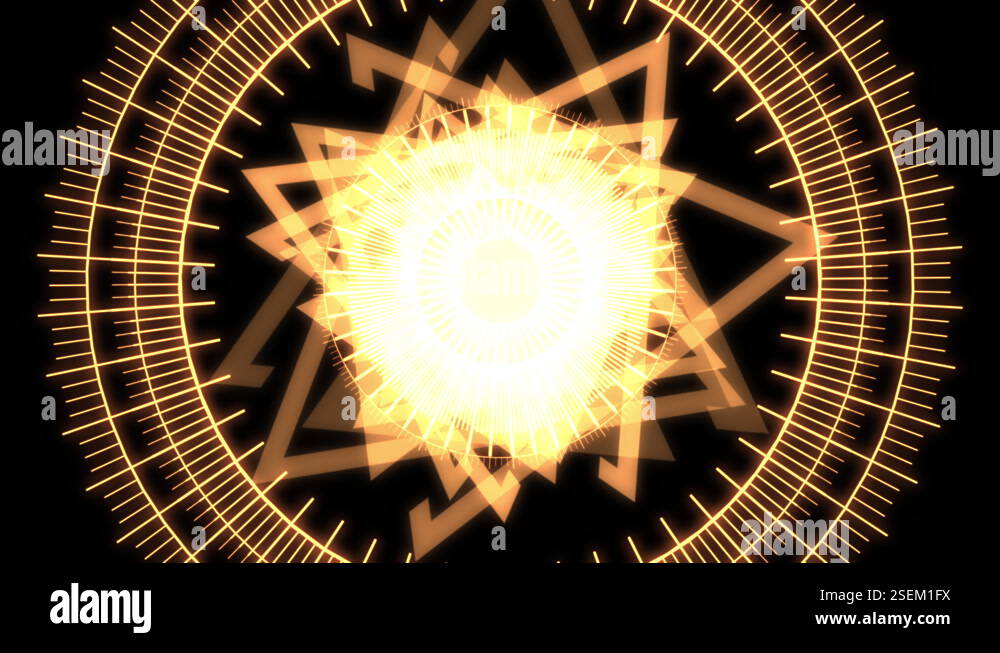 Summoning Circle and Triangle Yellow L VJ Loop Animation Background ...