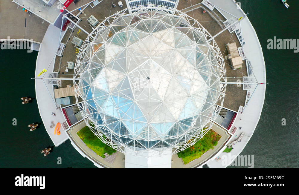 Top View Of Geodesic Dome Of Science World At The End Of False Creek In ...