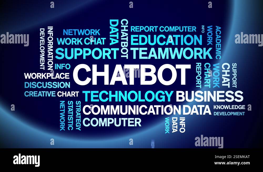 Chatbot animated word cloud,design animation kinetic typography seamless loop Stock Video ...