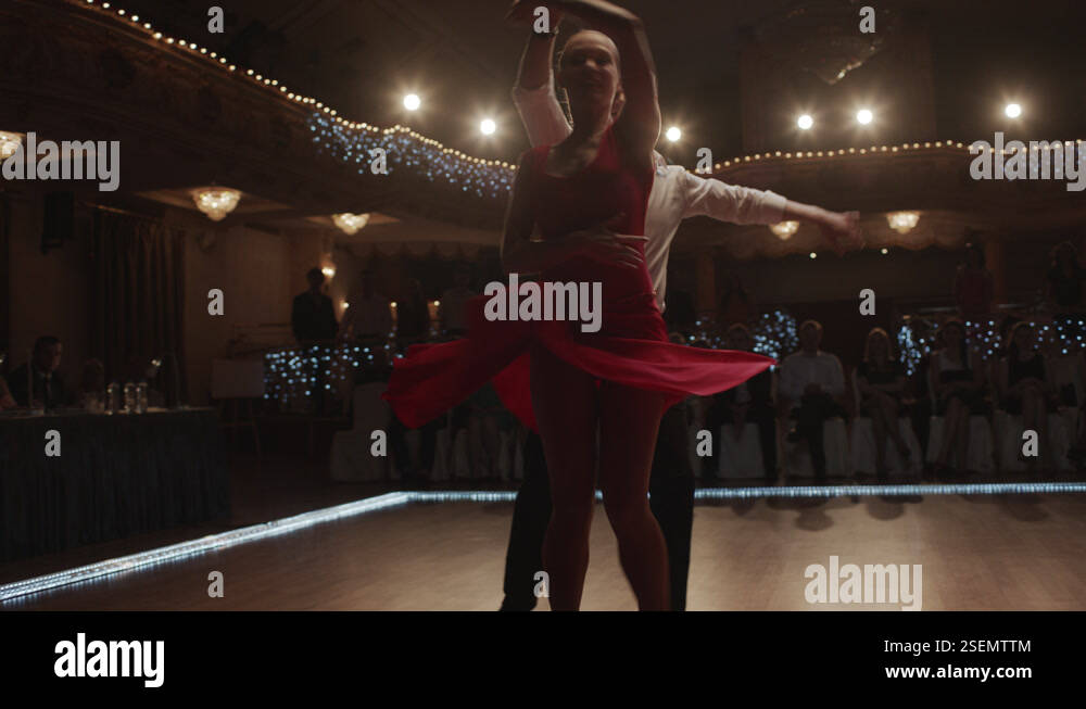 Dancers Performing Expressive Tango Dance Together Stock Video Footage ...