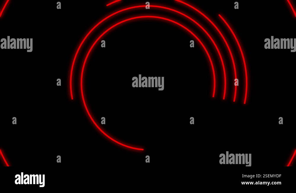2D Arc Lines Blinking Red Big VJ Loop Animation 01 Stock Video Footage ...