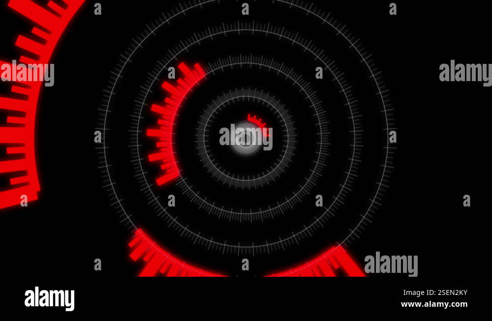 HUD Arc Audio Reactive Equalizer Tribal Red Large VJ Loop Animation 02 ...