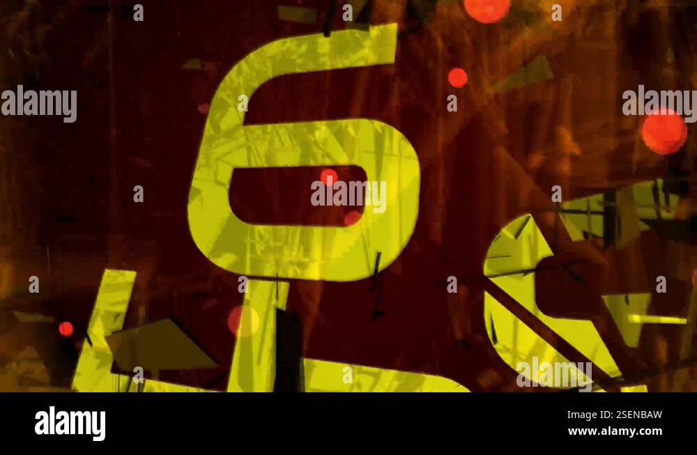 Panning Countdown Timer Indicators Gold Coloured Nine To One Animation ...