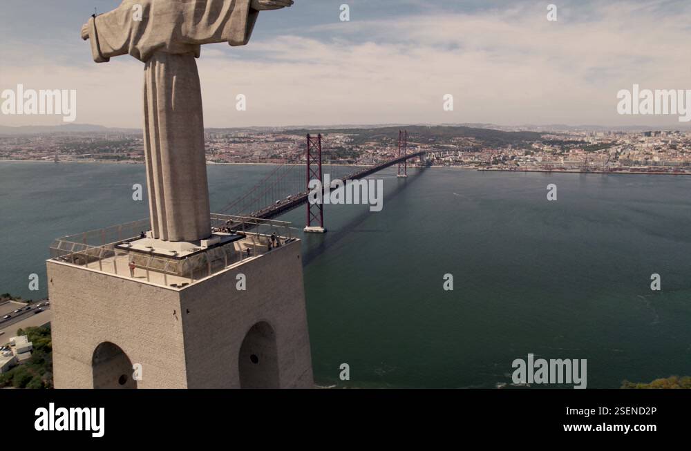 Cinematic pull out from the iconic landmark sanctuary of Christ the ...