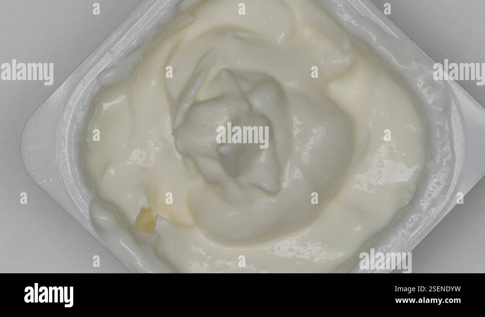 cottage cheese, plastic, container, rotation, table, rotate, rotating ...