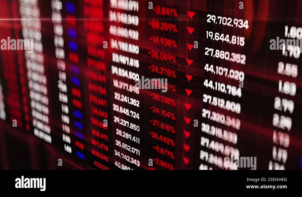Negative financial forecast, stock market crash, default, declining ...