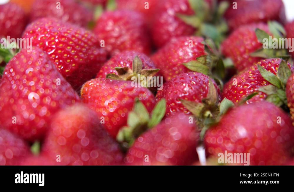 Fresh, ripe, juicy strawberries rotate Stock Video Footage - Alamy