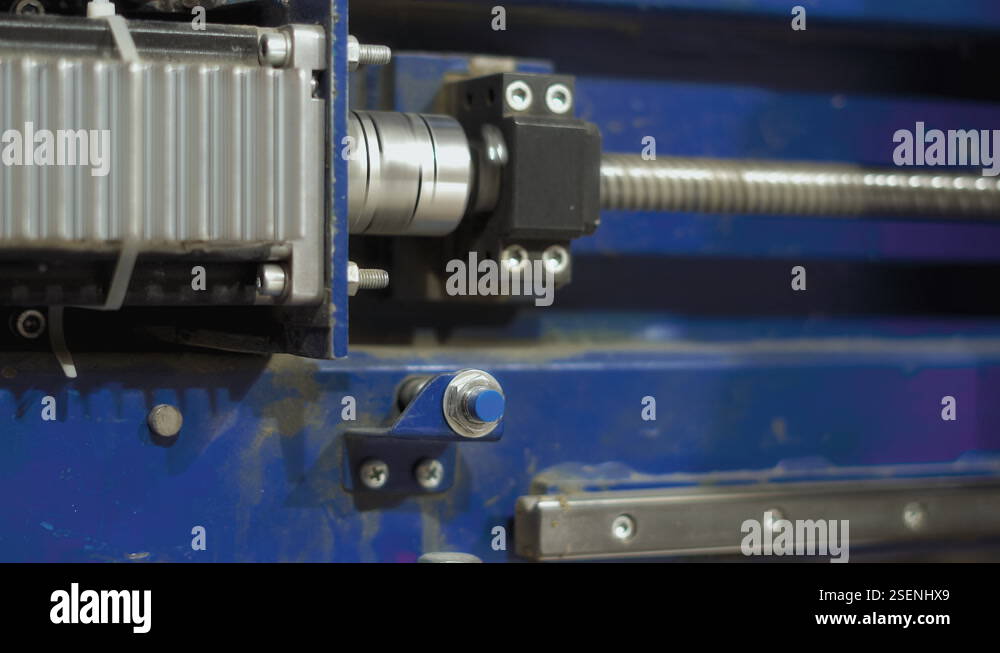Close-up, Milling Machine GearIng Mechanism Rotates Around Its Axis at ...