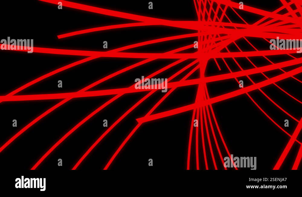 3D Streamline Geometries Drawing Red Bold VJ Loop Animation Background ...