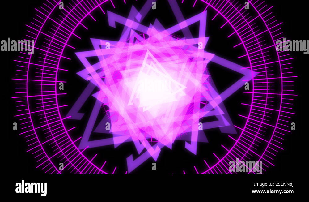 Summoning Circle and Triangle Purple L VJ Loop Animation Background ...