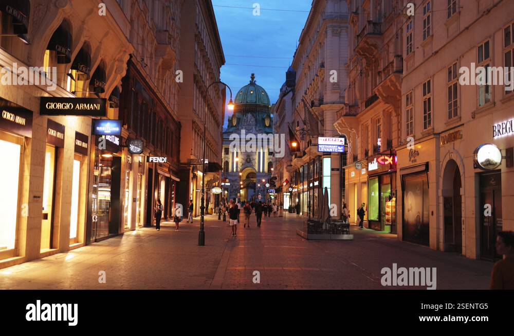 Pedestrian zone in Vienna with a view to the Imperial Palace - VIENNA ...