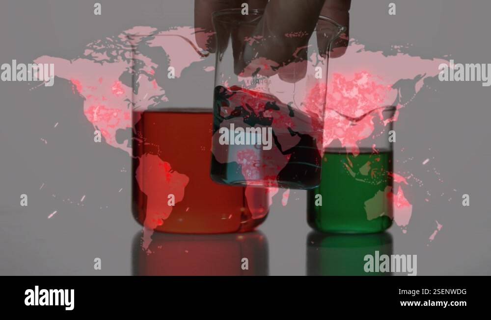 Animation of world map over measuring cups Stock Video Footage - Alamy