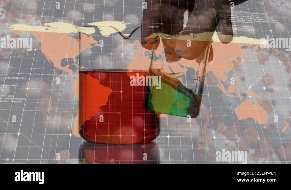 Animation of world map over measuring cups Stock Video Footage - Alamy