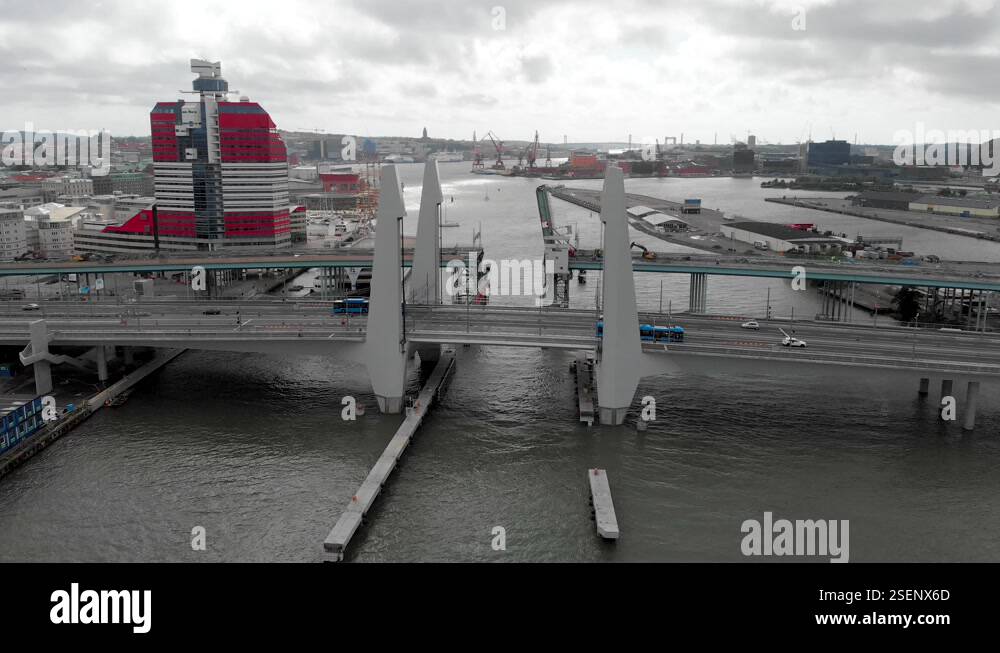 New iconic structure in downtown Gothenburg, the Hisingsbron bridge ...