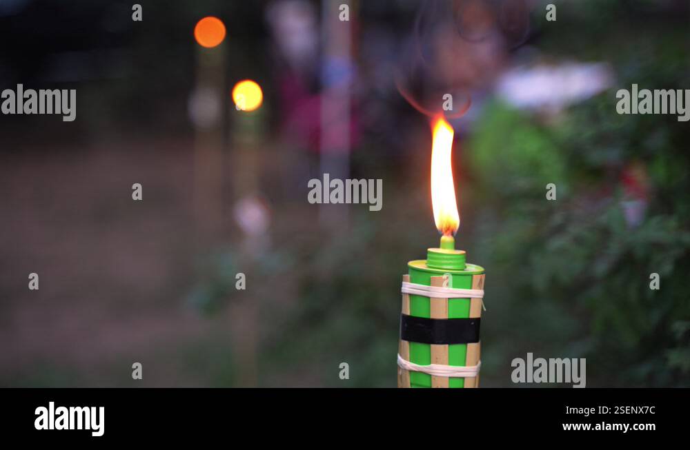 Outdoor tiki torches mosquito repellent flame that are green at ...